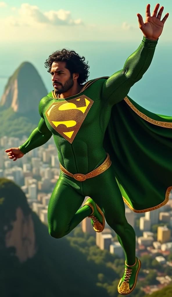 Ultra-realistic Superman mid-flight over Rio’s Christ the Redeemer in a ...