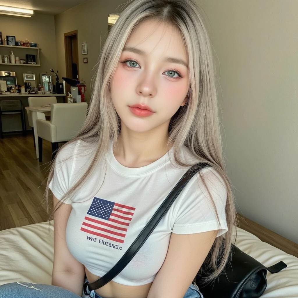 Selfie , wink , cute -facean , attractive and seductive expression ...