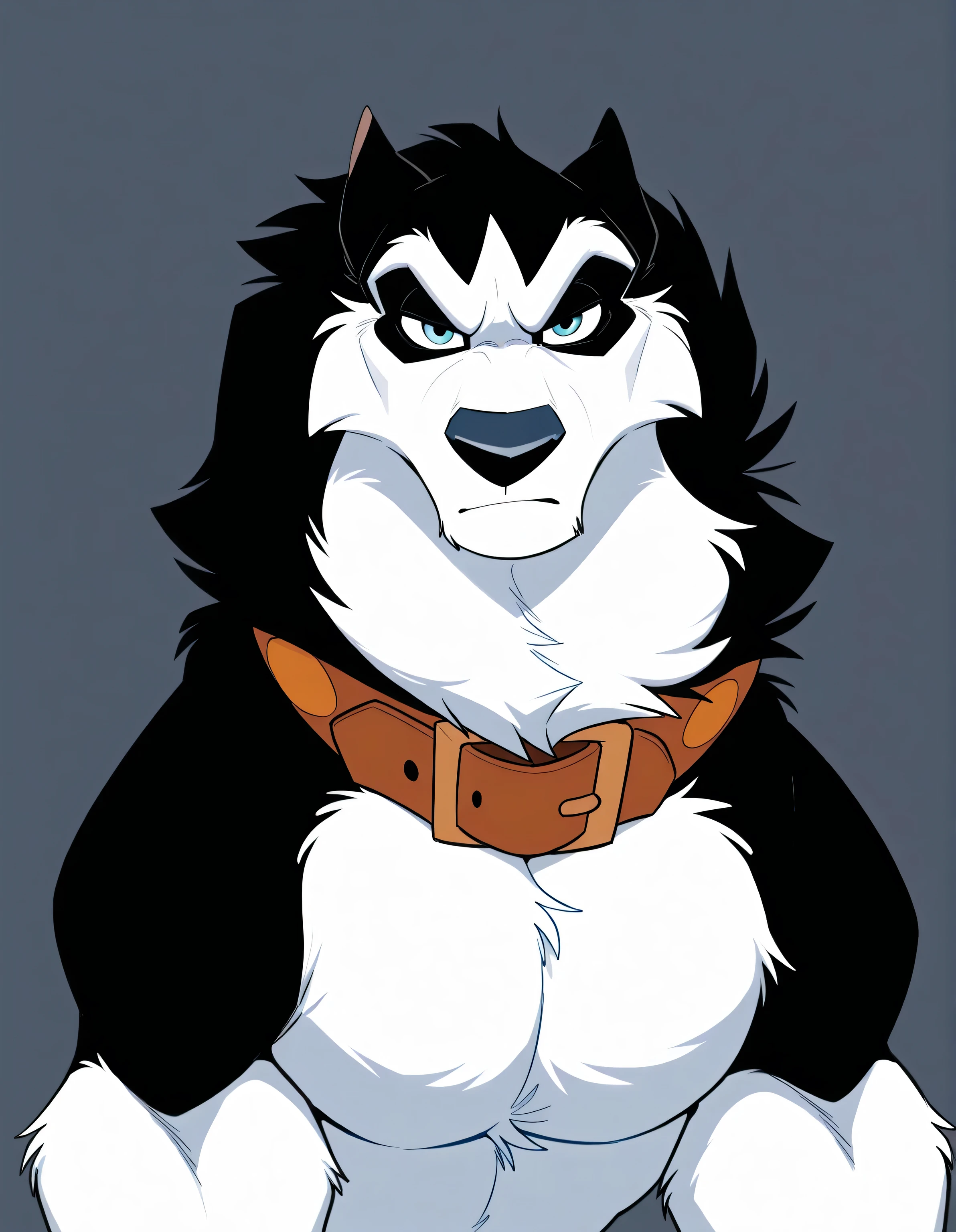 B4lt0, feral, furry male, simple background, cel shaded, looking at ...