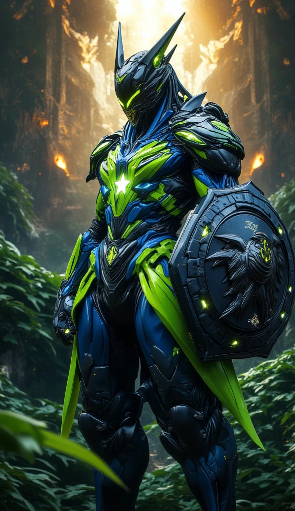 Create a striking portrayal of a superhero inspired by traditional ...