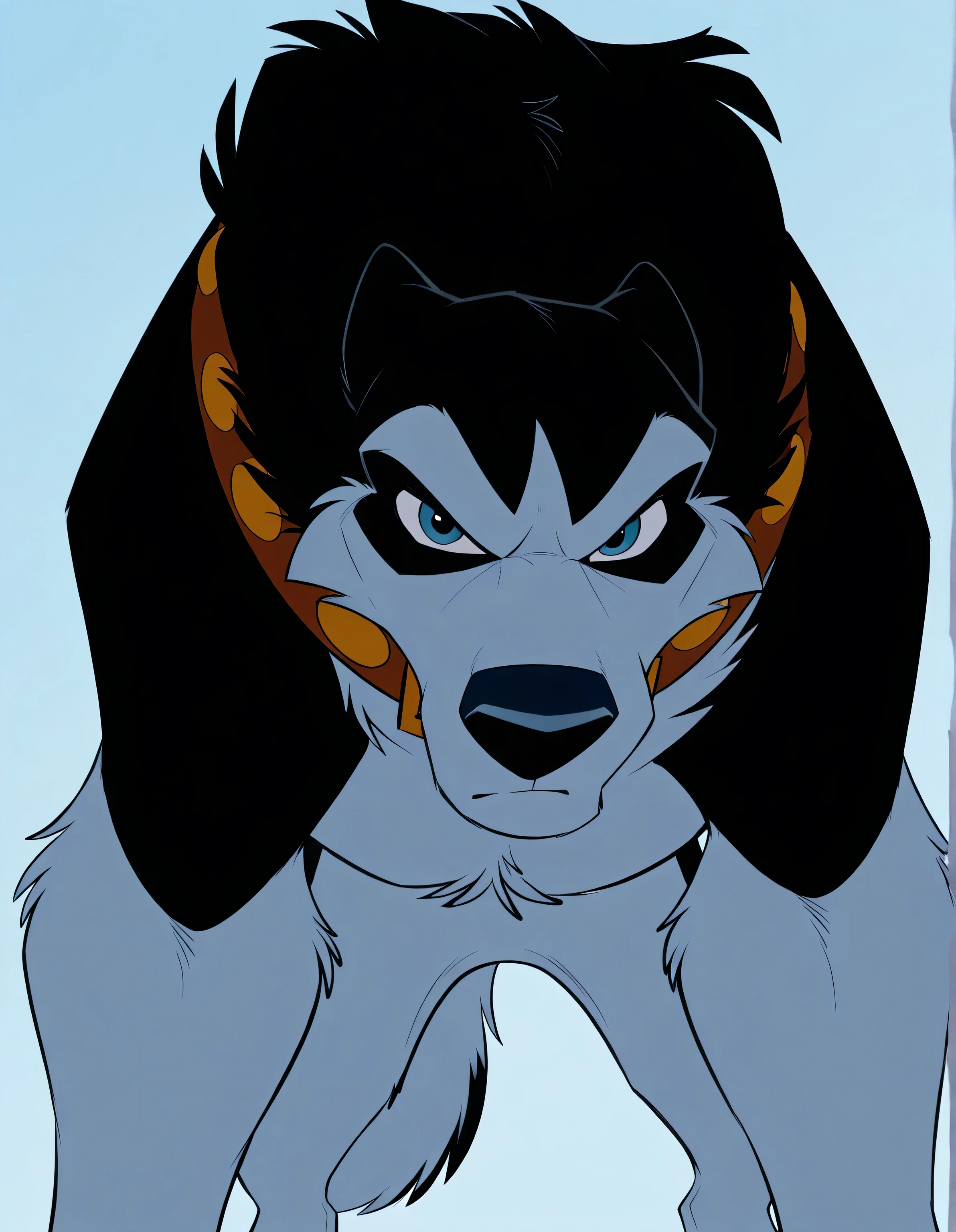 B4lt0, feral, furry male, simple background, cel shaded, looking at ...