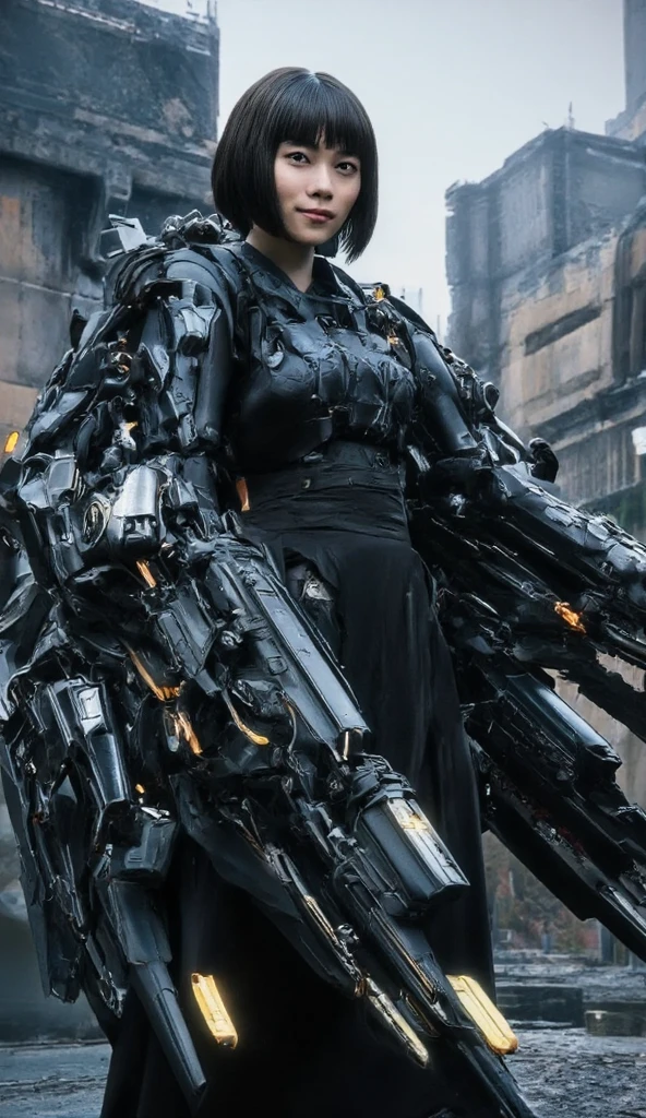 High image quality, 3 peopleのチーム，female soldier with biomechanical ...