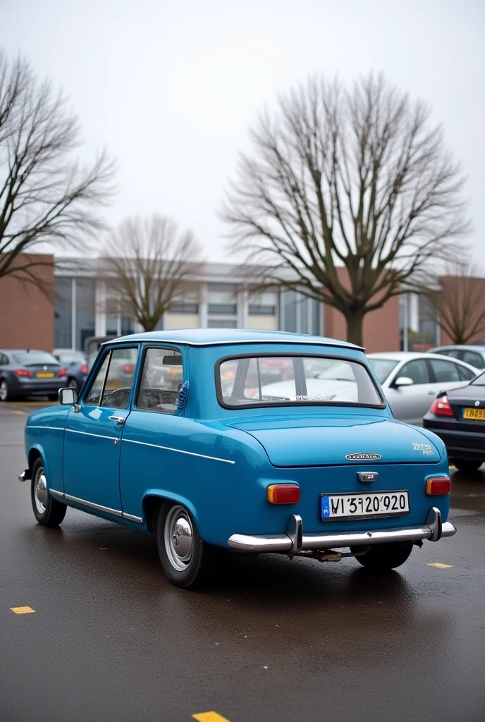 Vintage blue Renault 11 sedan, classic boxy design, parked in outdoor ...
