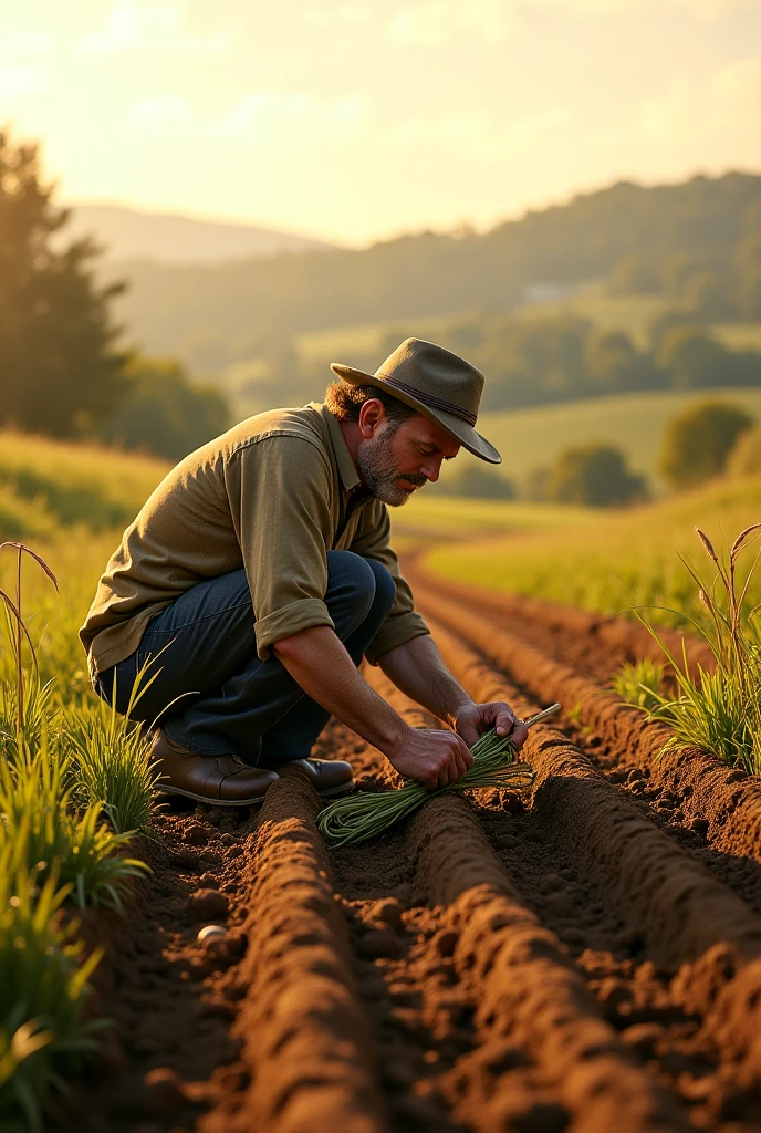 Create a furrow by making straw - SeaArt AI