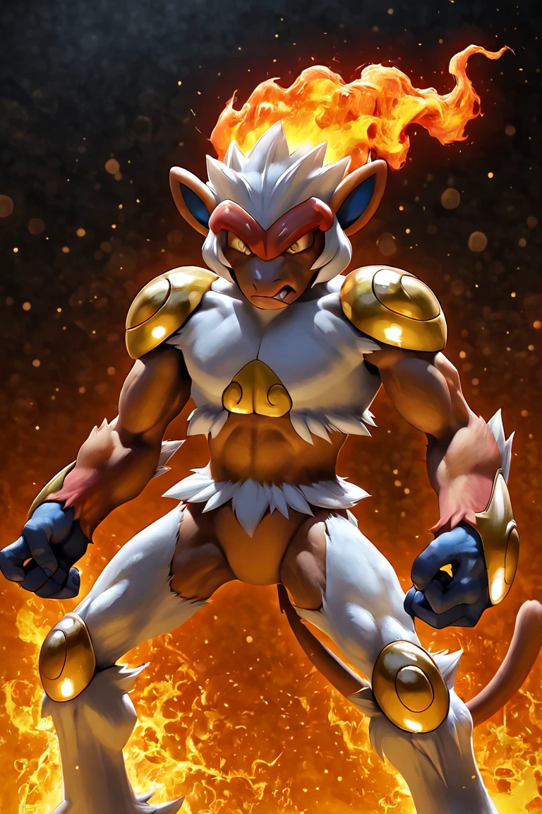 Pokémon(creature),Infernape(Pokémon),(muscular body：1.5),anime - SeaArt AI