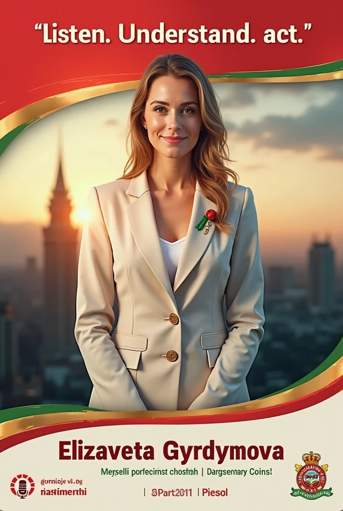 Against the background of the Transnistrian flag (horizontal stripes - SeaArt AI