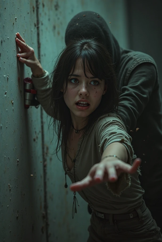 A picture of a girl being held back by someone as she tries to run away ...