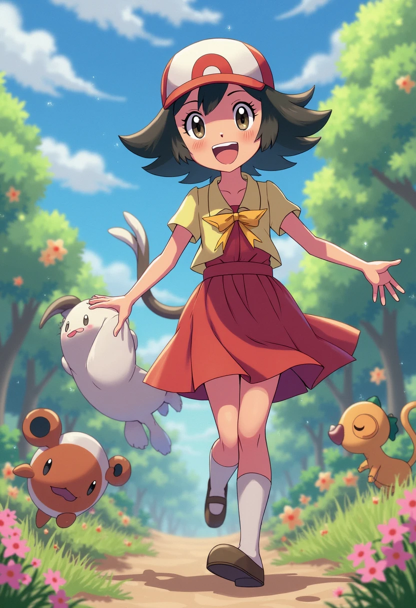 Draw Ash ketchum mom in pokemon sticking her tongue in the air holding ...