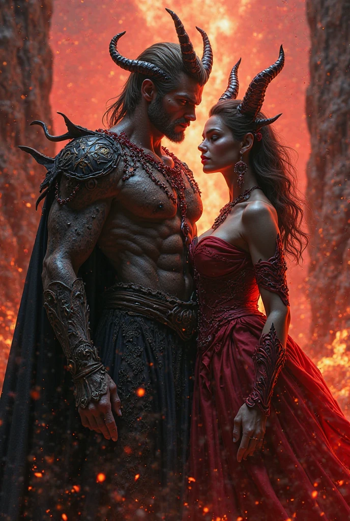 Sexy hell prince with wife - SeaArt AI
