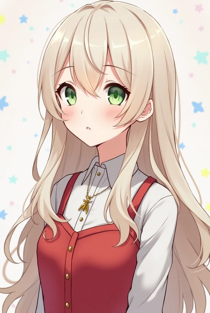 Janny has long hair, semi-wavy. Soft and slightly pale skin with a ...