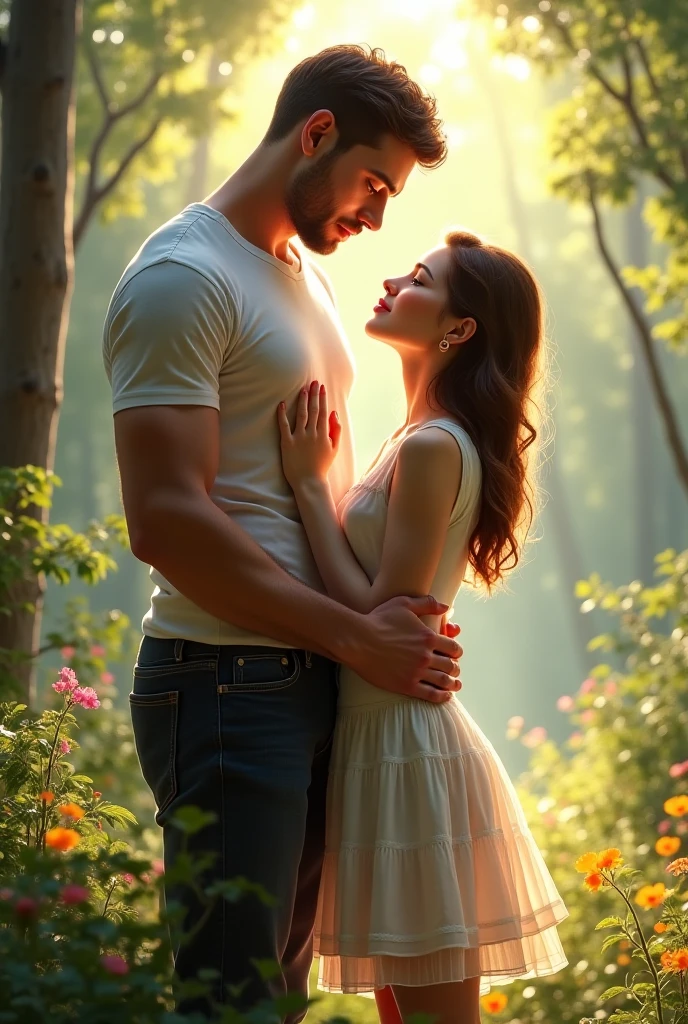 I want a realistic picture between a 175cm tall man and a 165cm girl ...