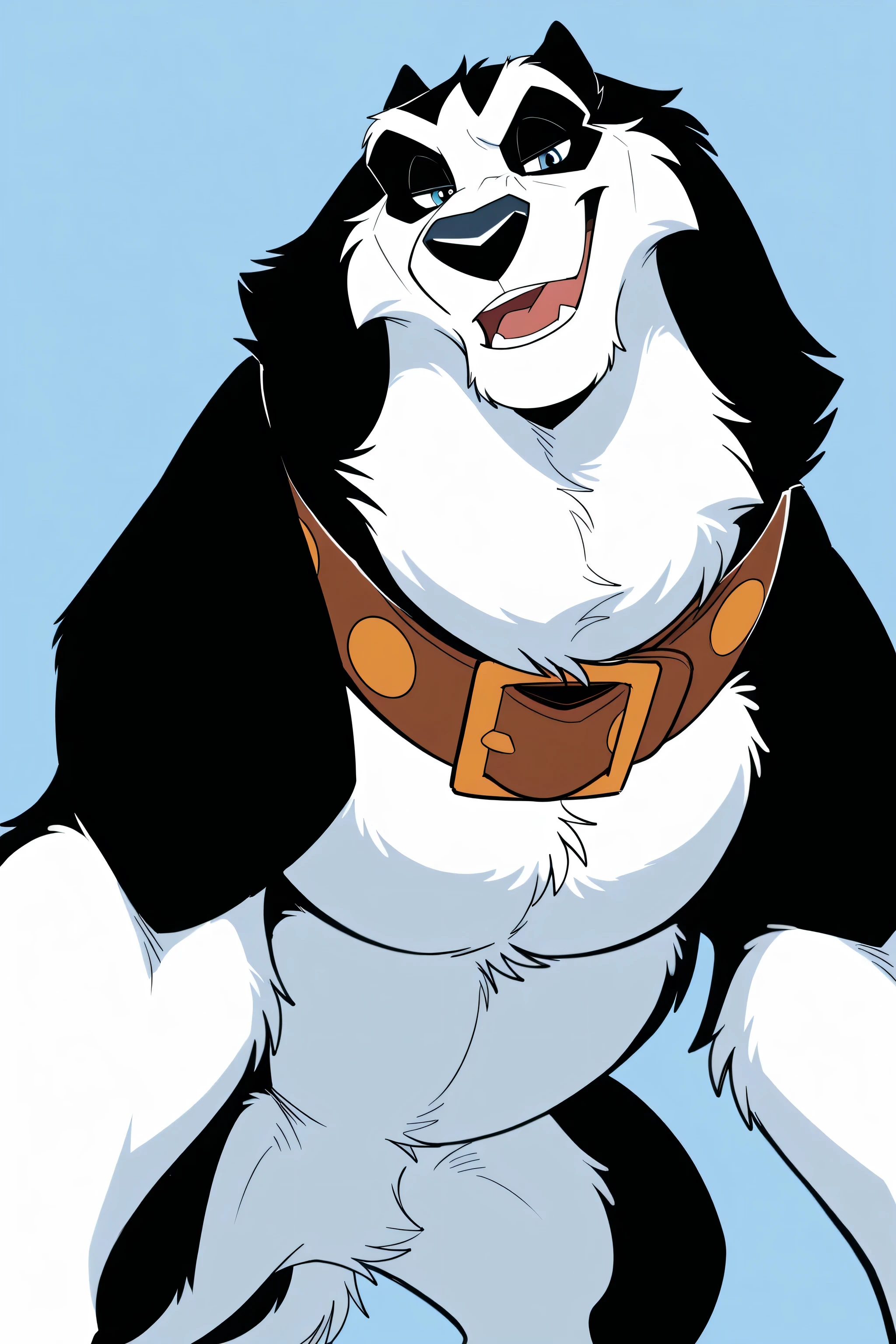 B4lt0, feral, furry male, simple background, cel shaded, looking at ...