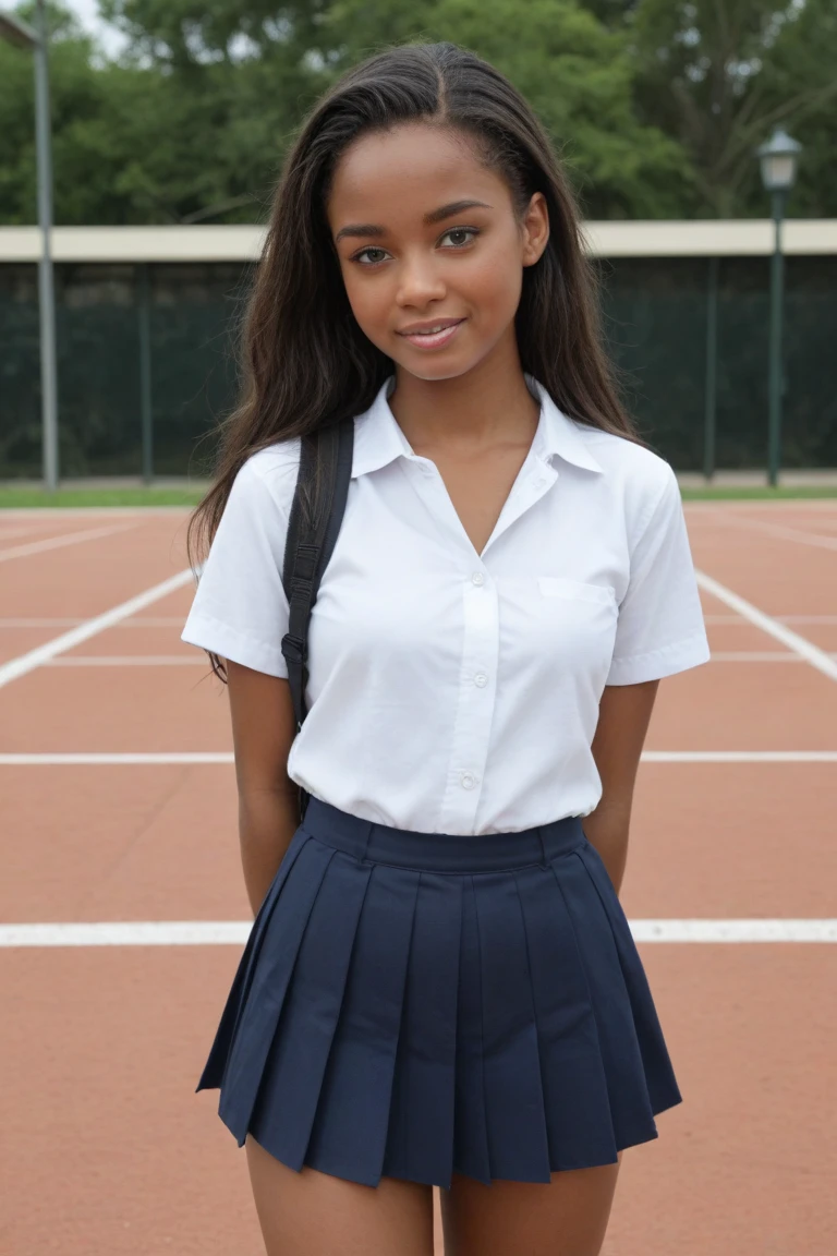 African girl in school uniform - SeaArt AI