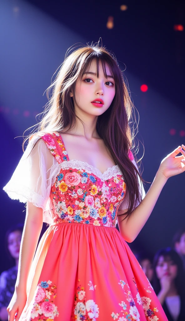 K-pop female idols who are very cute and beautiful, singing on a ...