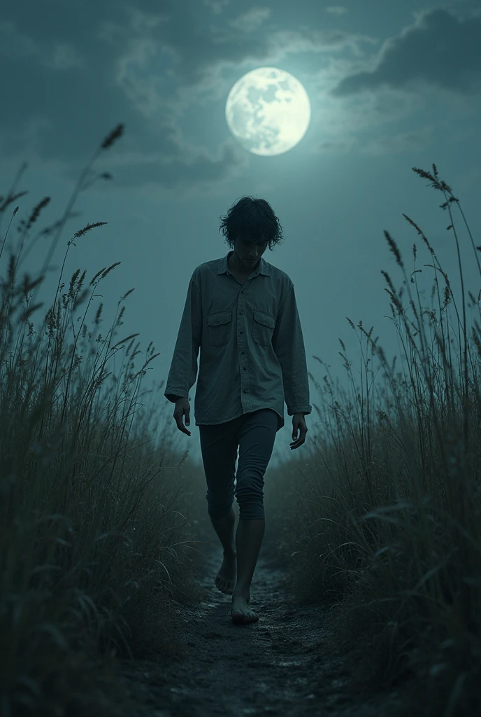 Person sleepwalking barefoot outside, clothes disheveled, walking ...