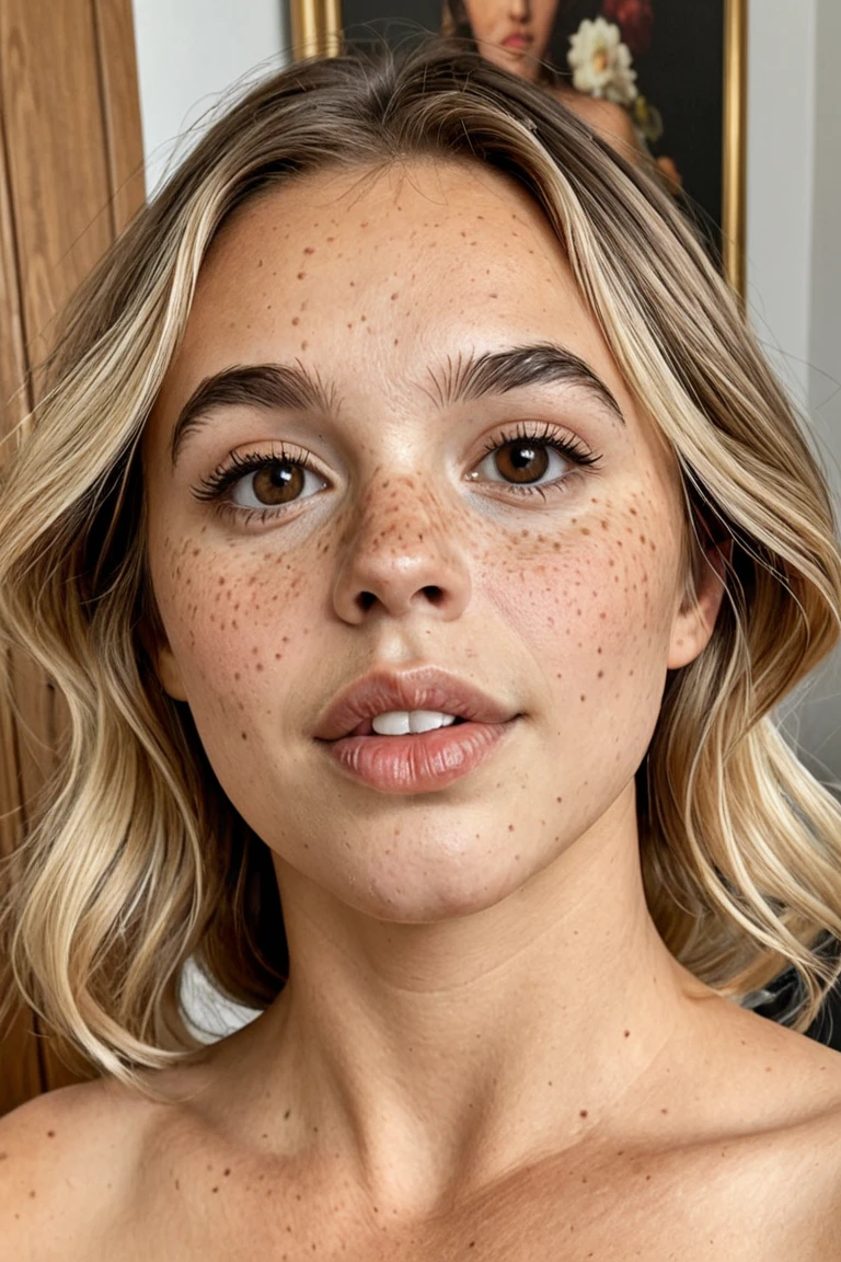 Nora, blonde, 19 years old, perfect body, brown eyes, tan brown skin ...