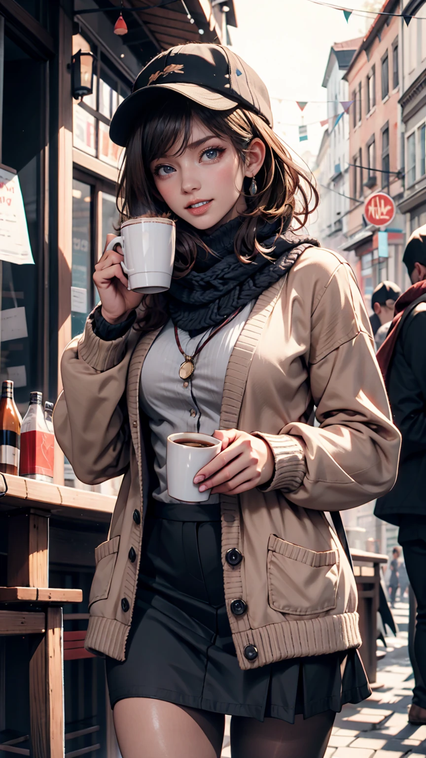 Girl, 紅leaf, bungs, black headwear, blurry background, , brown eyes ...