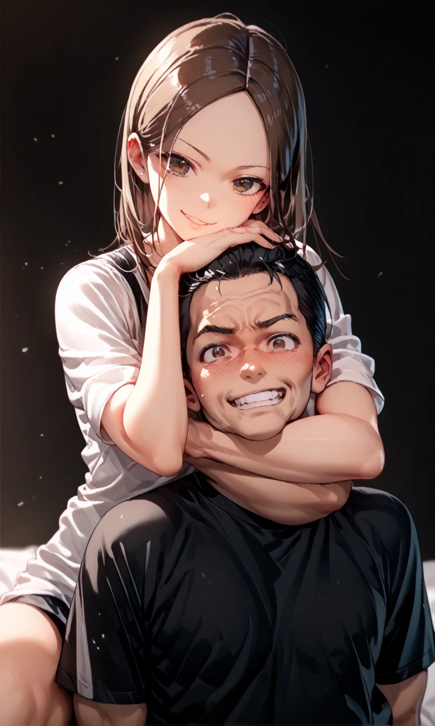 Anime woman, Takagi, choke hold, femdom, assertive female, straight ...