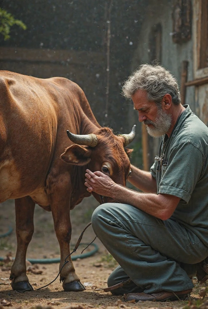 The doctor is treating the cow. - SeaArt AI