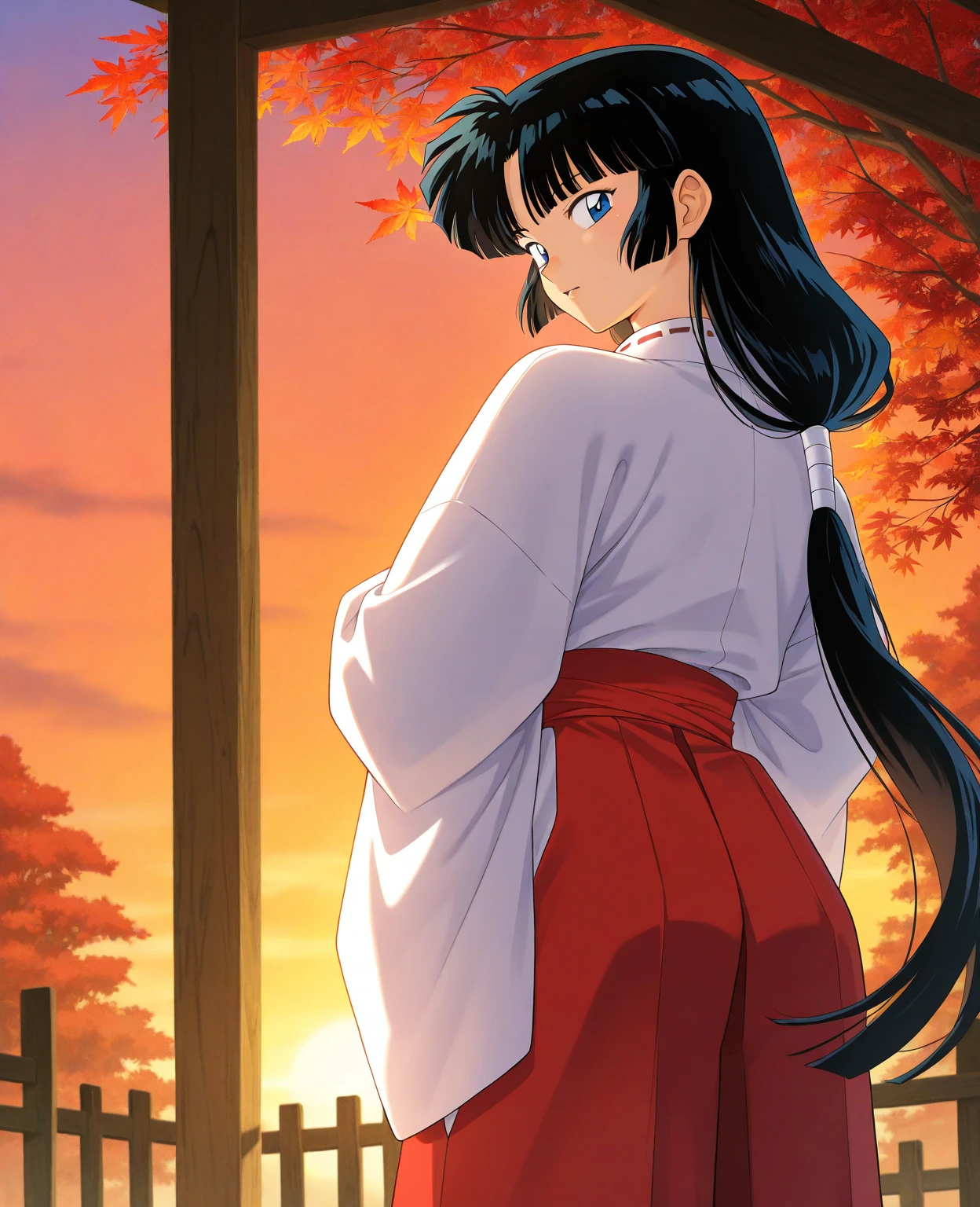 Sango from Inuyasha, miko, She has a beautiful face, Inuyasha anime art ...