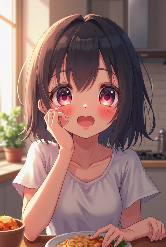 An anime girl being hungry - SeaArt AI