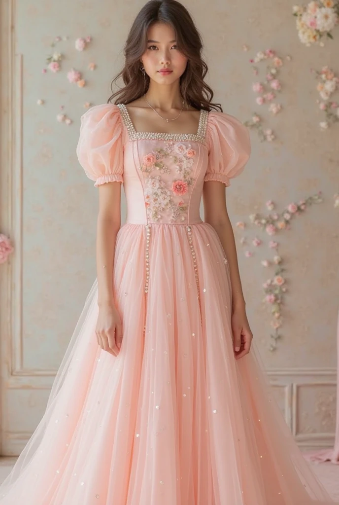 1)rectangular neckline with pearl work traight maxi with pleats 3 ...