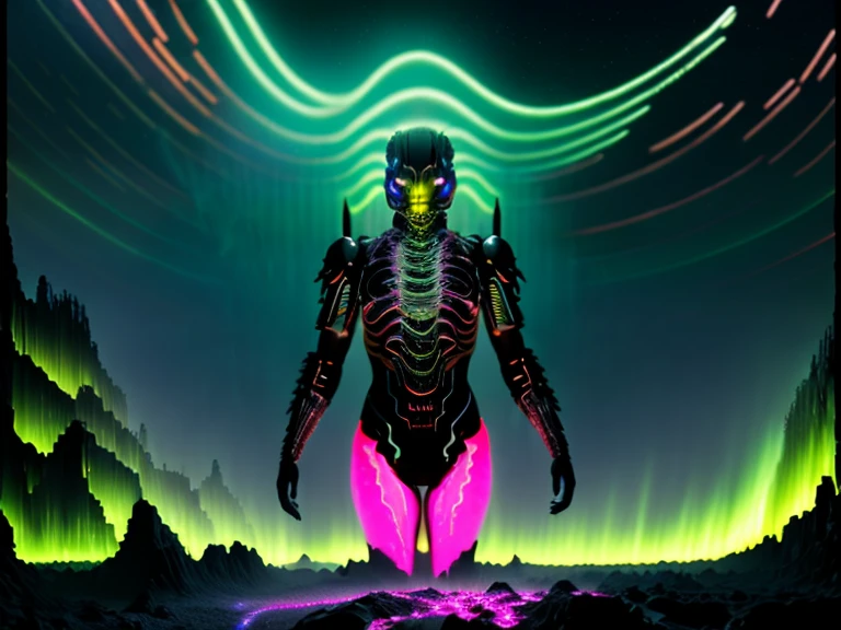 "Surreal sci-fi scene: A colossal black translucent glass lotus ...