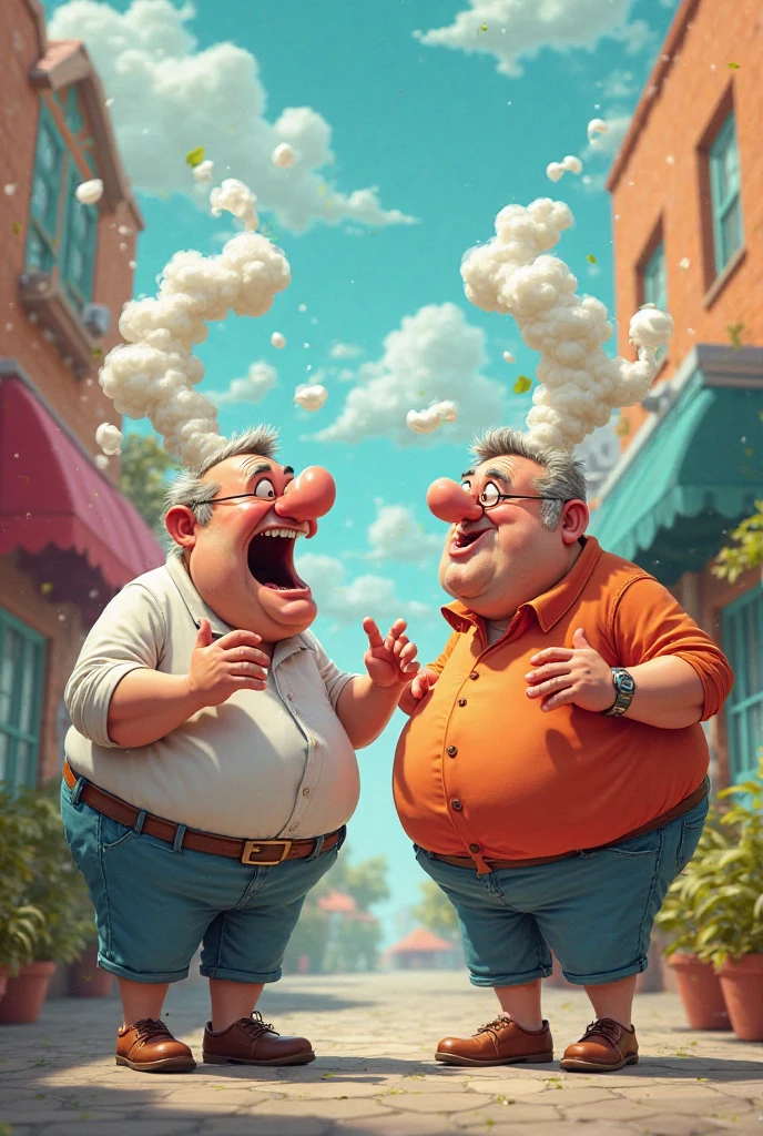 Two farting man - SeaArt AI
