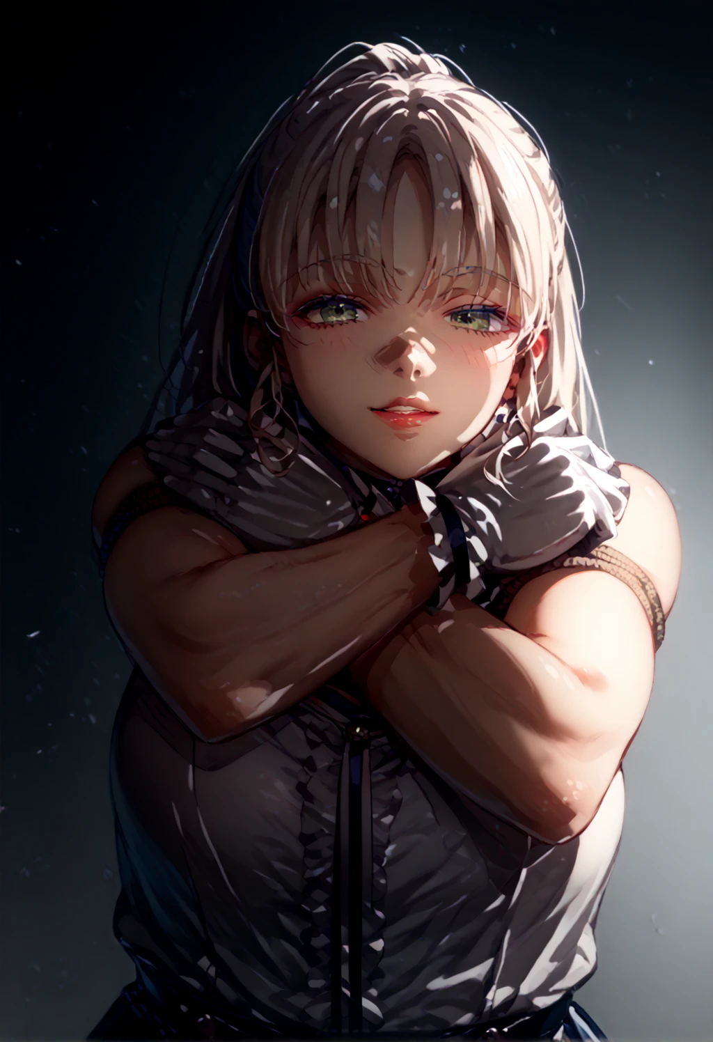 Anime woman, Sister Claire, gloves, Monastic Clothes, choke hold ...