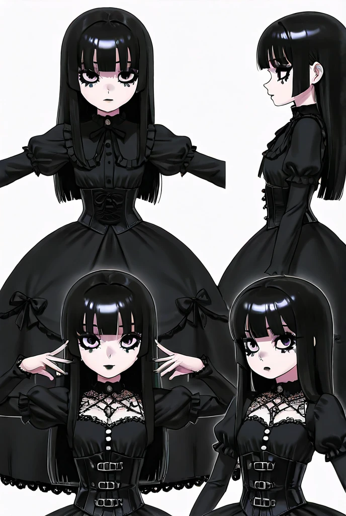 "A traditional goth girl with white and black dramatic makeup - SeaArt AI