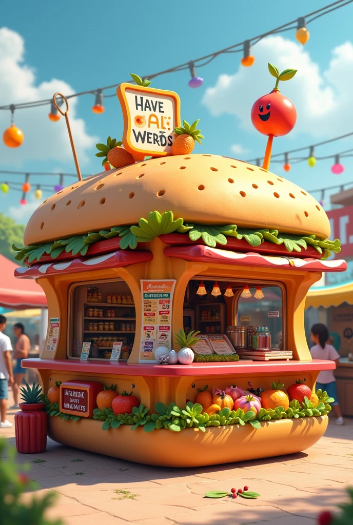 A sandwich shaped stall - SeaArt AI