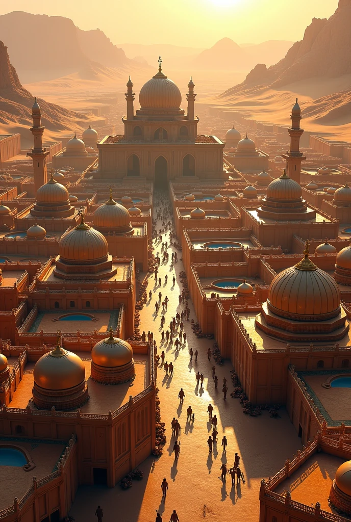 Top down map of a desert city, arabian and persian vibes, top down ...