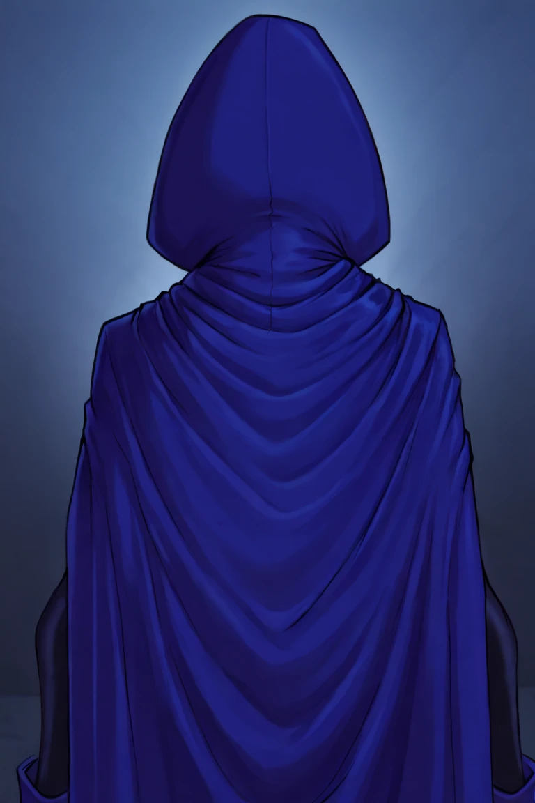 Rav1, blue cape covered body, long blue cape, hood covered head - SeaArt AI