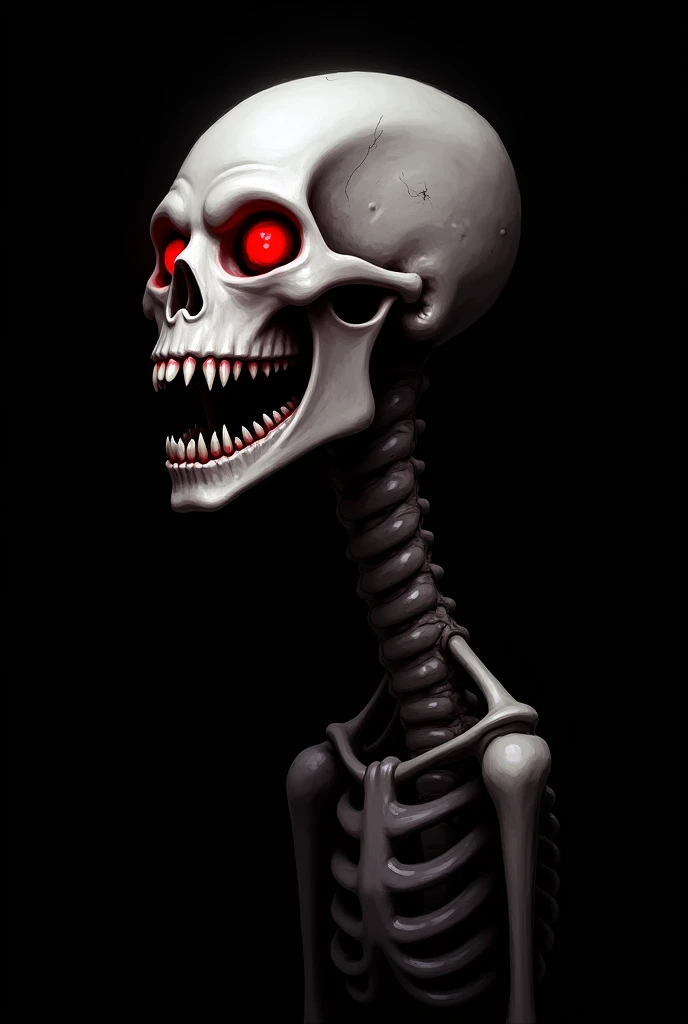 *"A terrifying humanoid creature with a skeletal, elongated white face ...