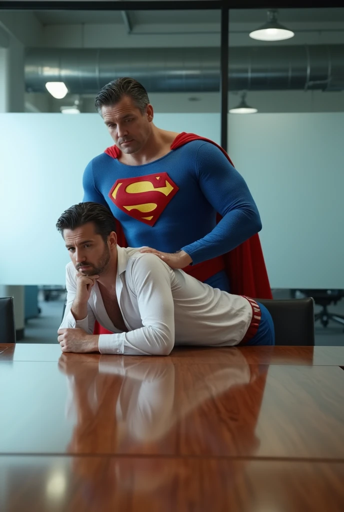 Realistic side view photo of a muscular middle-aged man dressed as ...