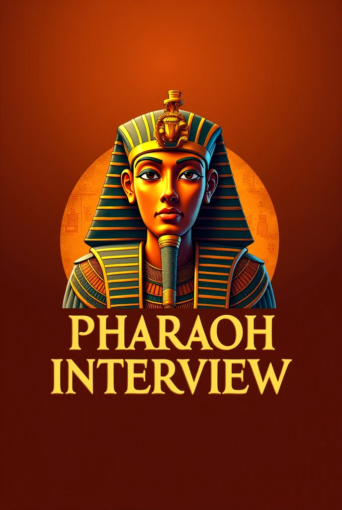 An animated logo that says - pharaoh interview in the colors yellow and ...