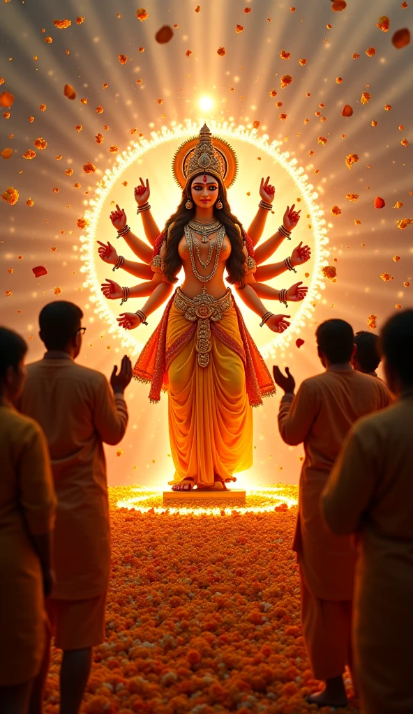 "A lifelike side-view showing Maa Durga in her Maharoop (all nine forms ...