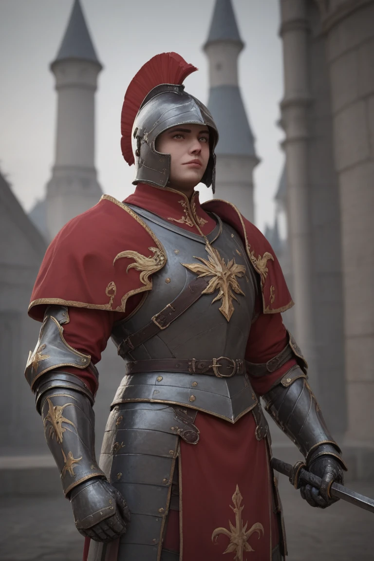 ((Guard in black and red robes and leather armor, Armor)), Guards the ...