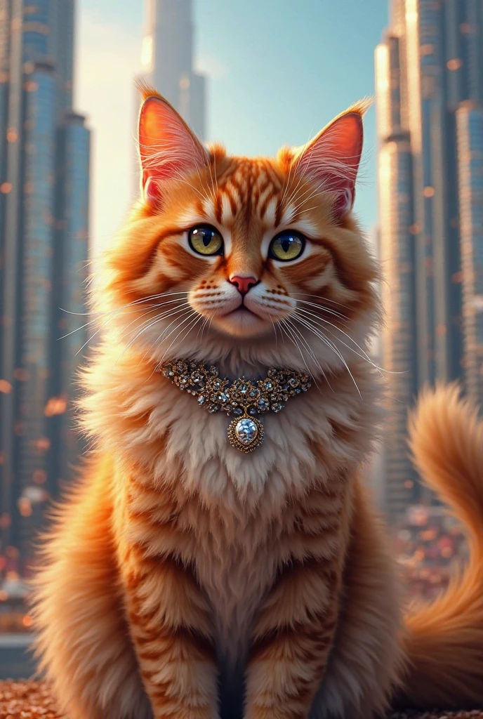 Rich cat in Dubai - SeaArt AI