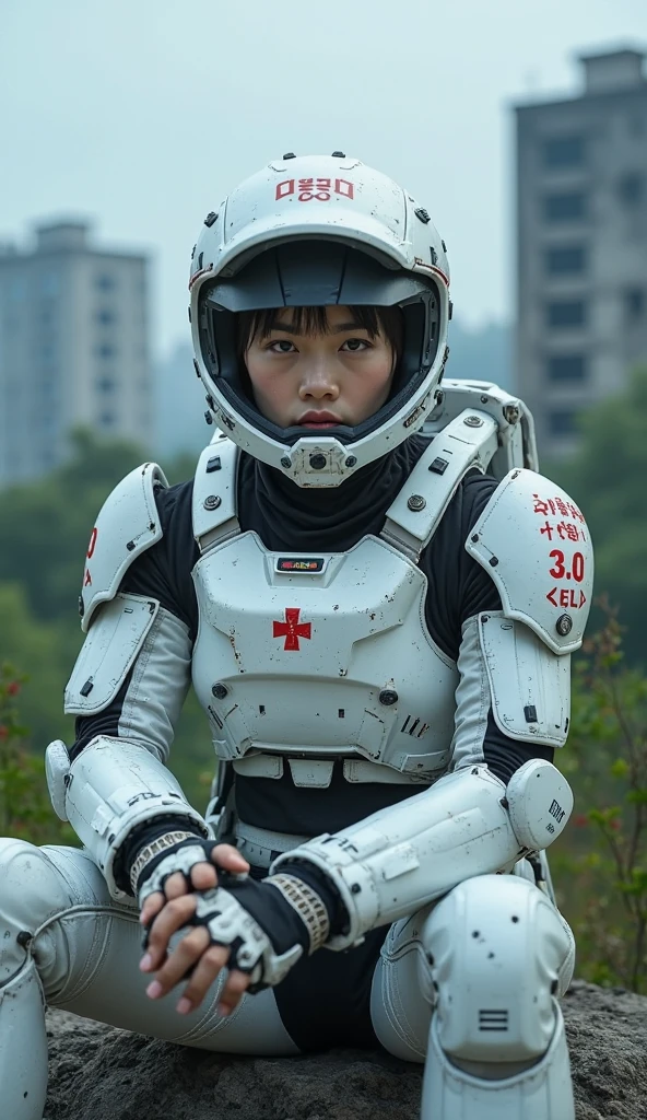 Hyperrealist photography of military doctor Korean in post-apocalyptic ...