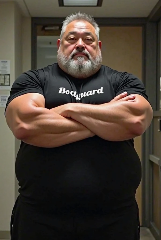 A massively muscular old graying Japanese bodybuilder. He has to look ...