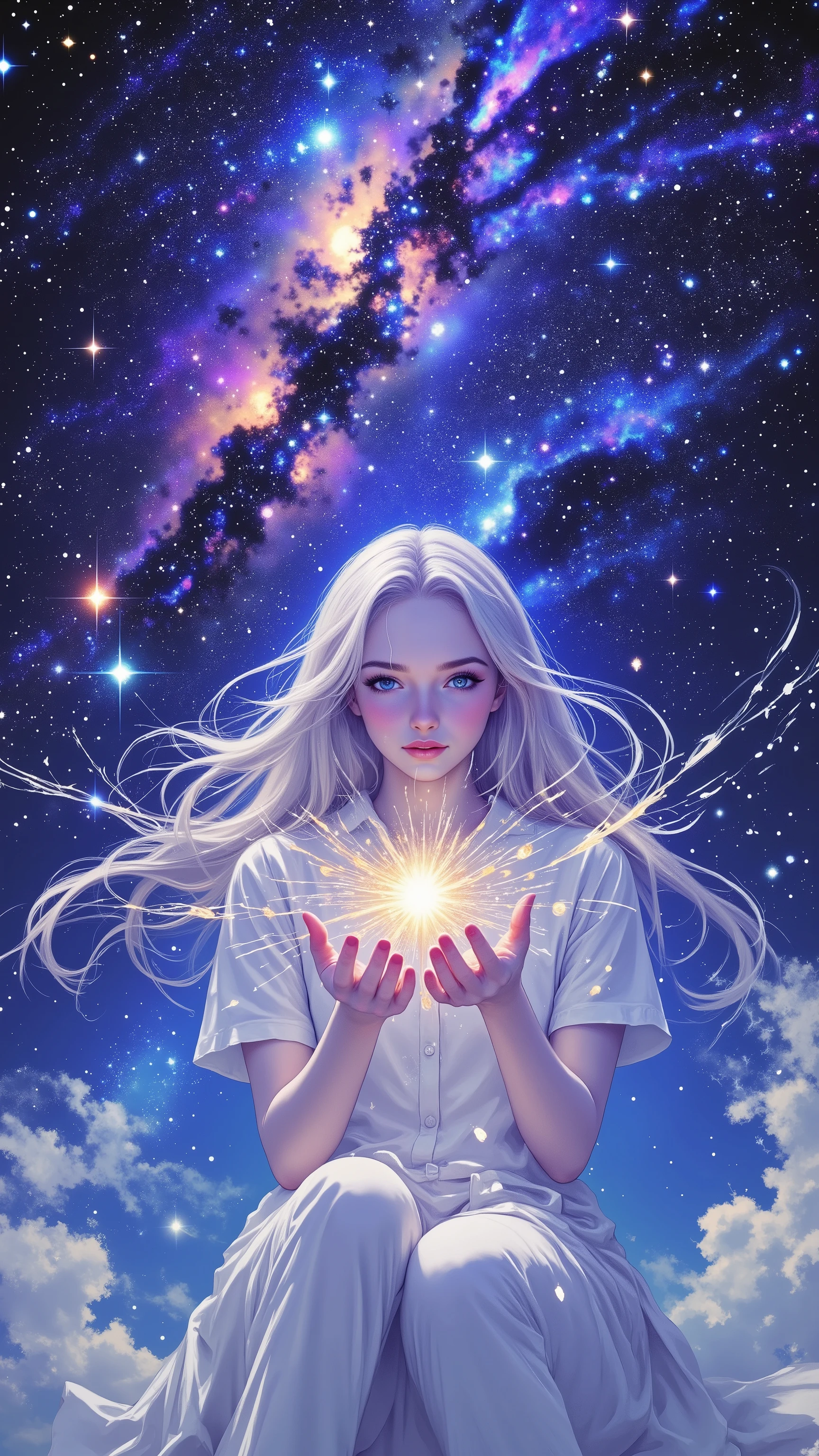 "Please create a picture with a fantastical and reassuring composition ...