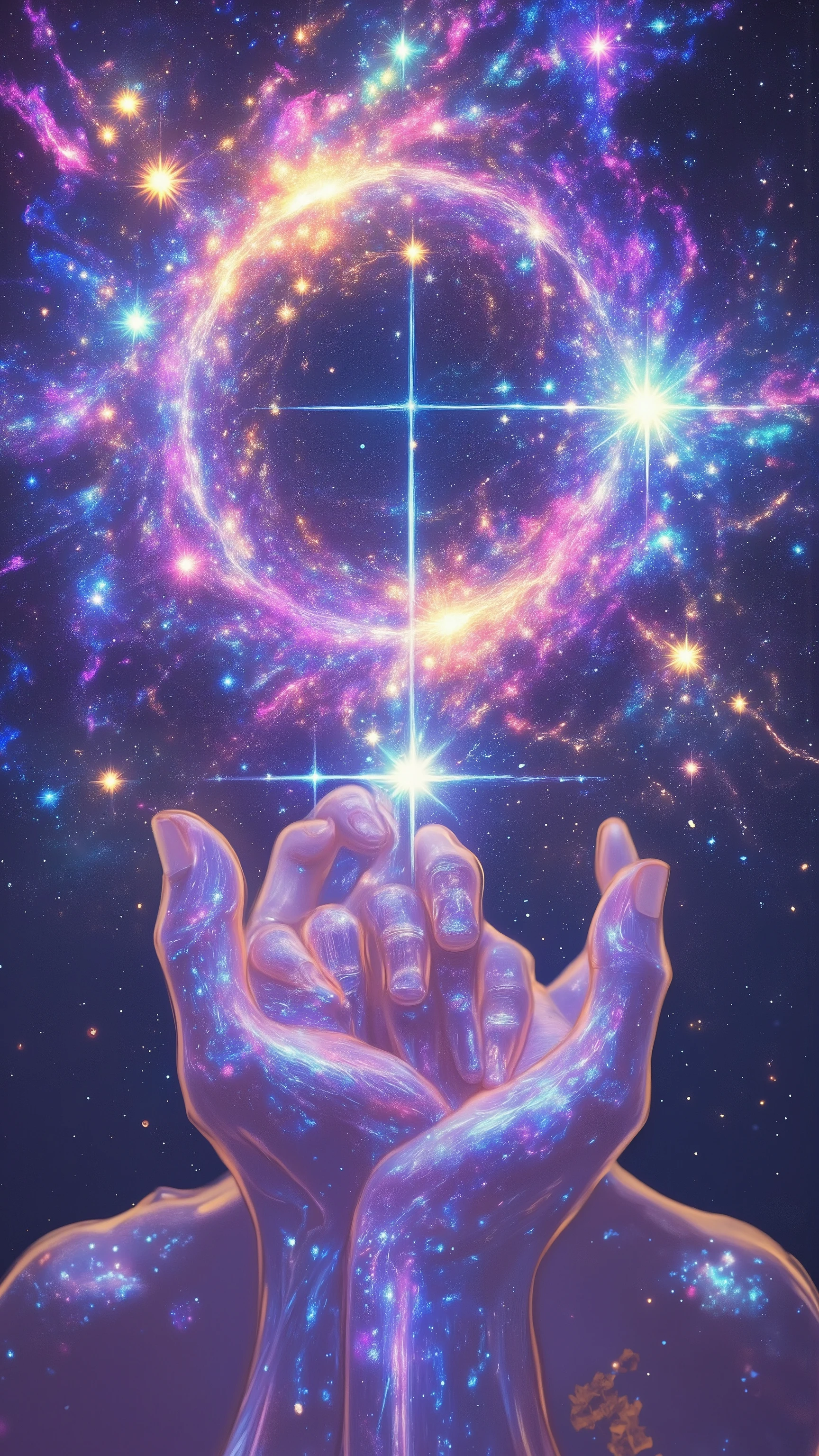 "Please create a picture with a fantastical and reassuring composition ...