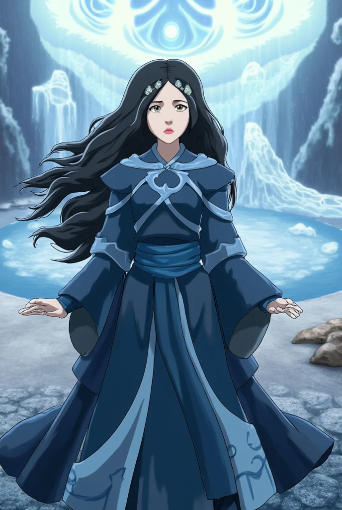 New avatar, daughter of Zuko and Katara, pale skin, black hair golden ...