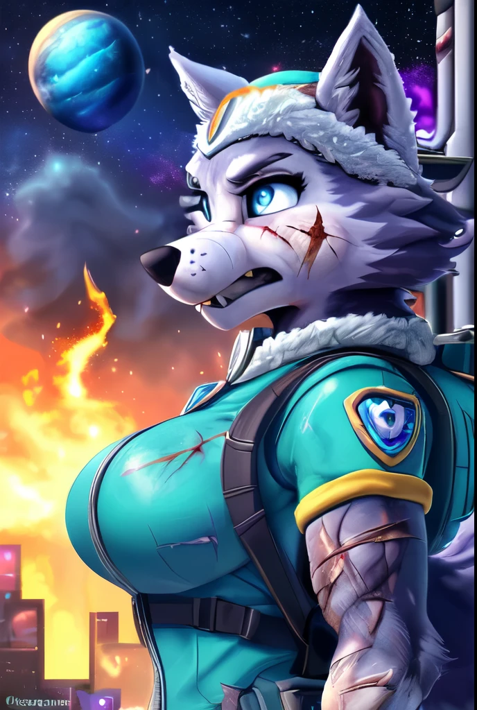 Everest, ((Paw Patrol)), ((female solo)), domestic dog, female - SeaArt AI