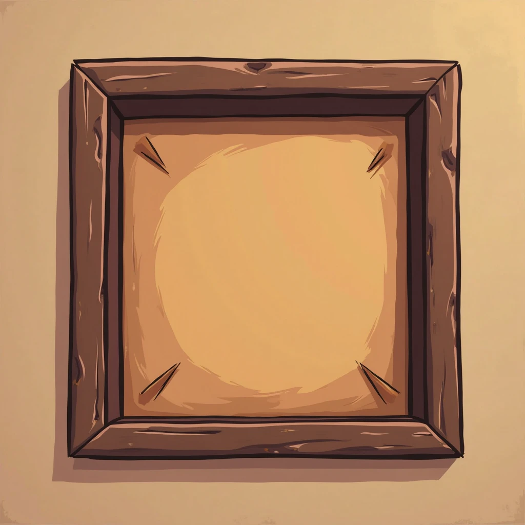 A 2D digital illustration of a single empty inventory slot in a bold ...