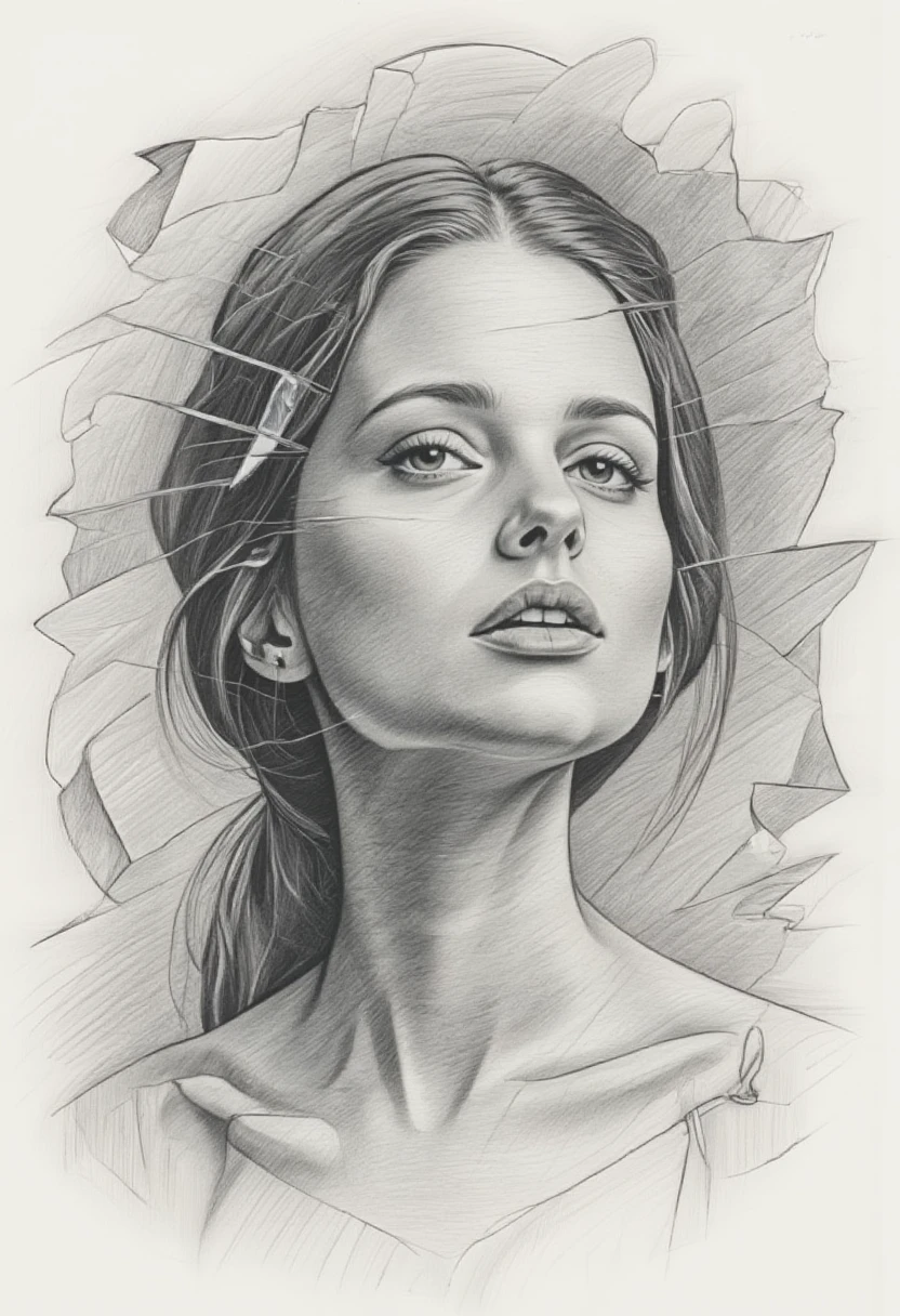 A serene and mysterious woman hand drawn with graphite pencil - SeaArt AI
