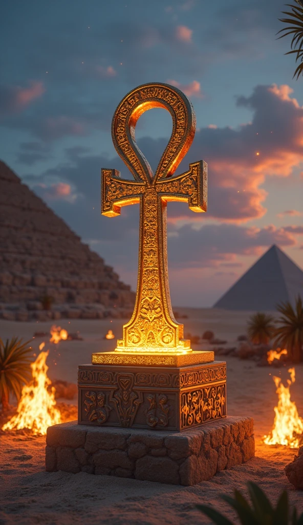 "A highly detailed and realistic image of the Ankh symbol, represented ...