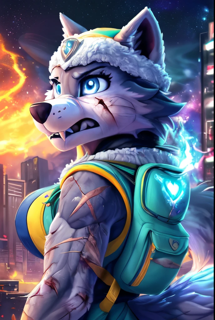Everest, ((Paw Patrol)), ((female solo)), domestic dog, female - SeaArt AI