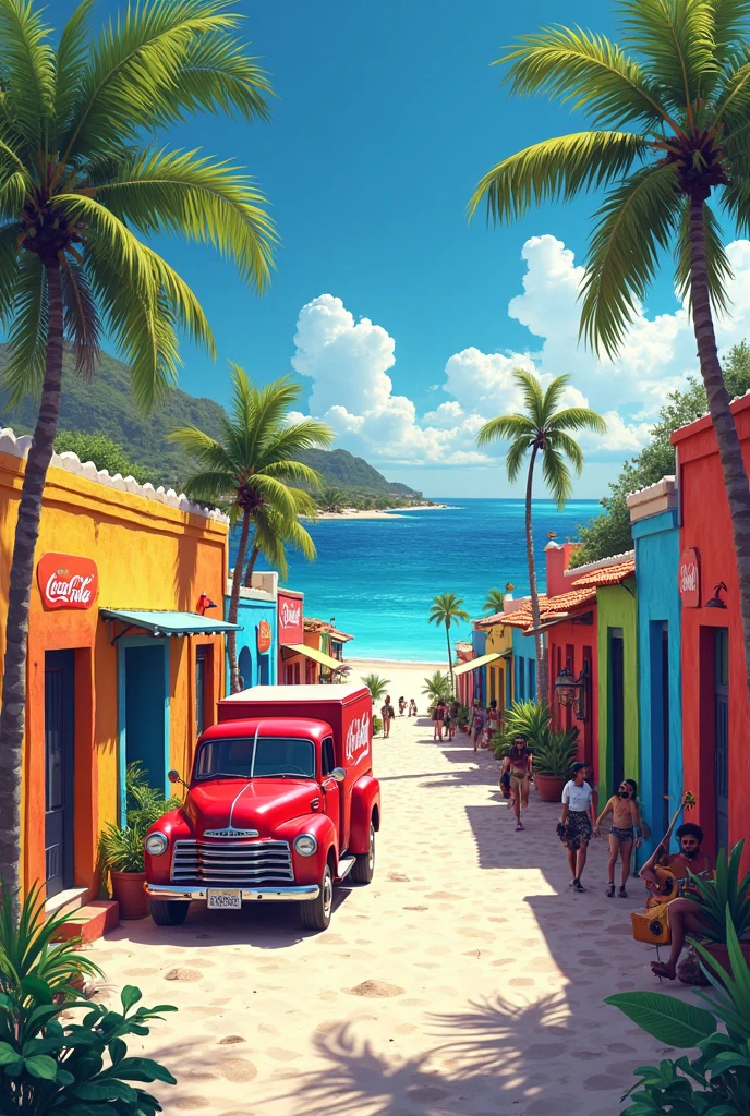 Poster spirit poster Marcel , couleurs vives ile holbox sans personnage ...